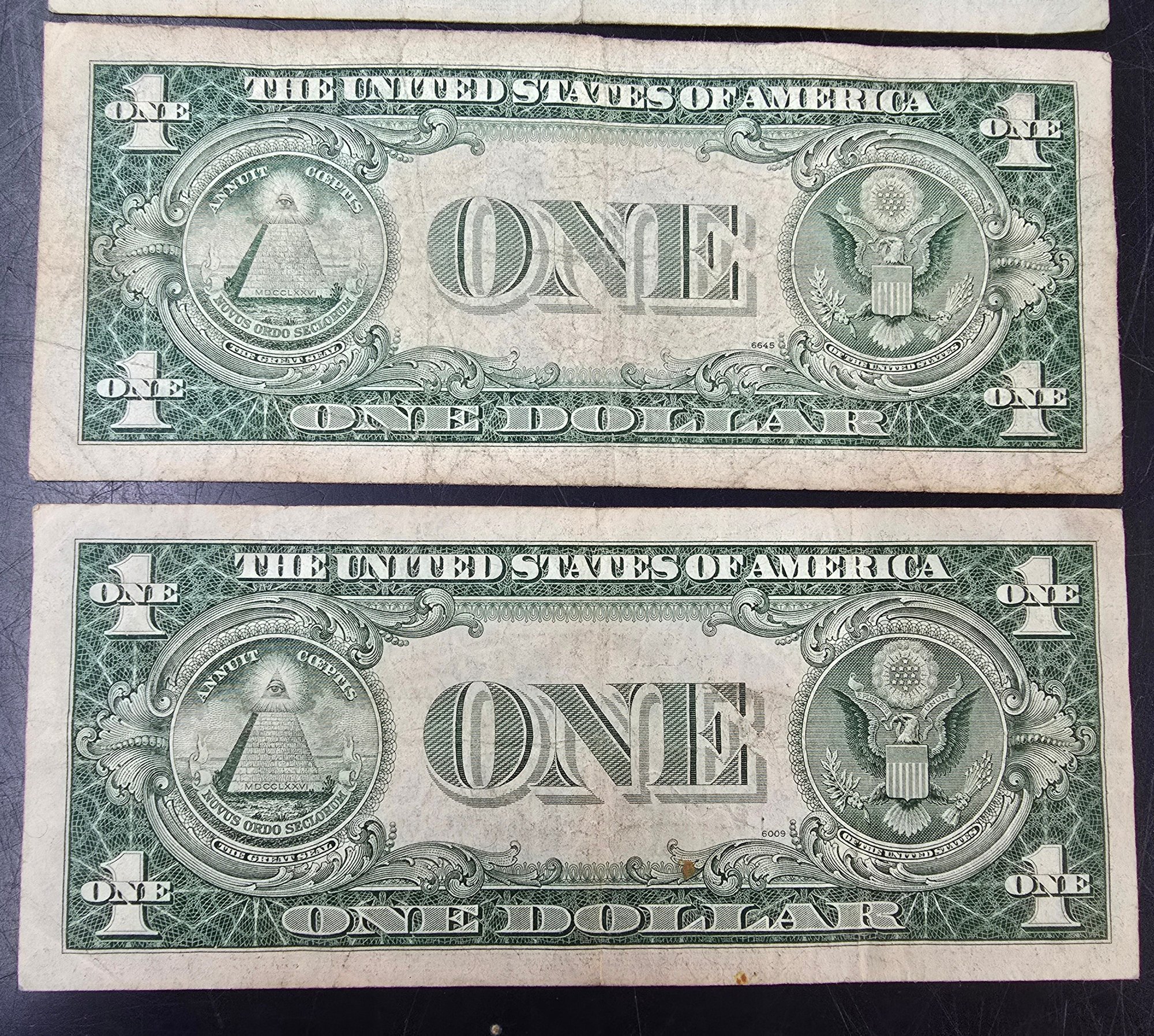 Four 1935 Circulated Silver Series 1 Dollar Bills 1935 D, E, F & G ...