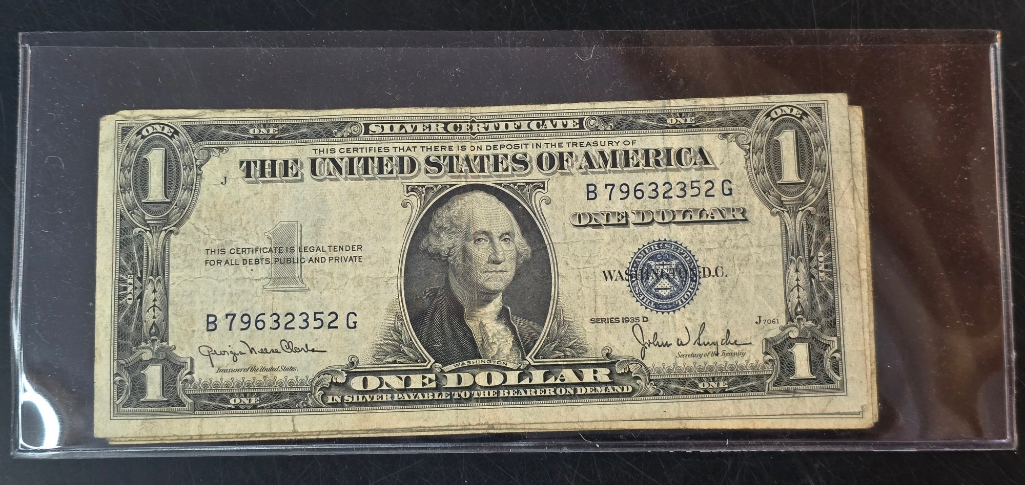Four 1935 Circulated Silver Series 1 Dollar Bills 1935 D, E, F & G ...