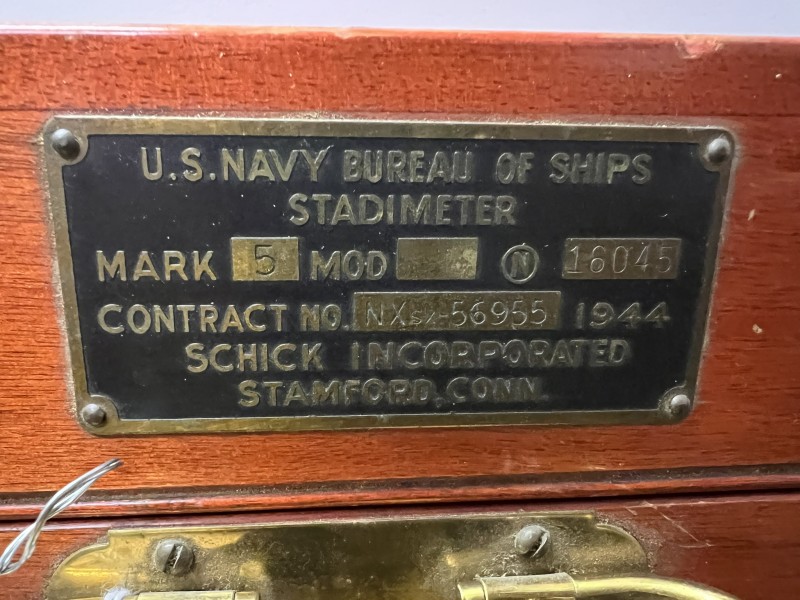 US Navy Bureau Of Ships Stadimeter, Stamford CT, In Wooden Case #9941 ...