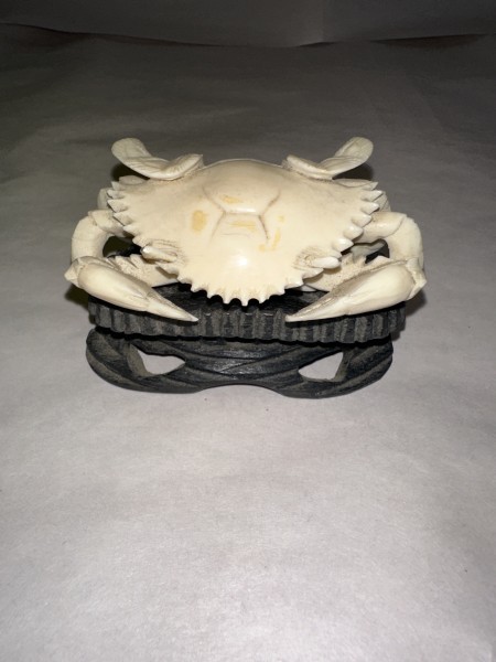 Crab, Ivory On Stand, 3.5" W X 1.5" T #10421 | Auctionninja.com