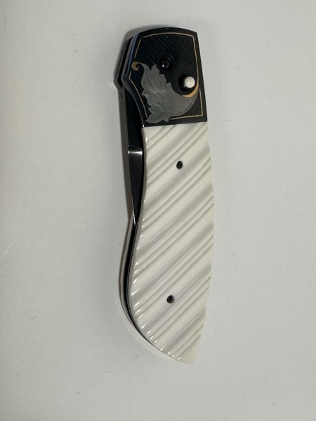 Folding Knife, Engraved J.M.J. Jim Minnick, 7" Long #12347 ...
