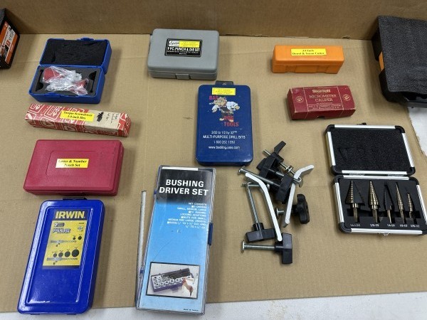 Lot Including Punch Set, Drill Set, Driver Set, Dial Indicator, Misc ...