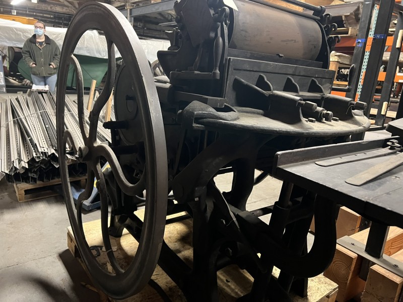 Globe Printing Press With Foot Treadle; Repaired, Approx: 52" T X 74" L ...