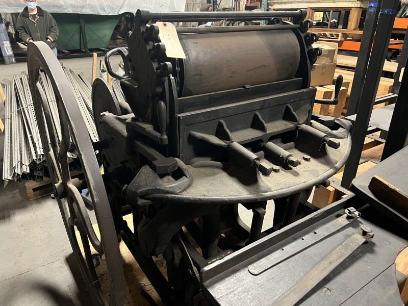 Globe Printing Press With Foot Treadle; Repaired, Approx: 52" T X 74" L ...