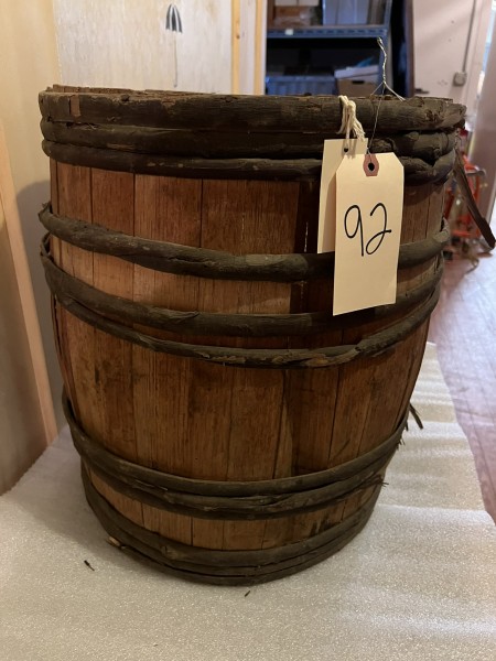 Barrell Of Pulverized Cork; Wooden Hoops On Barrell, 20" T X 16" W ...