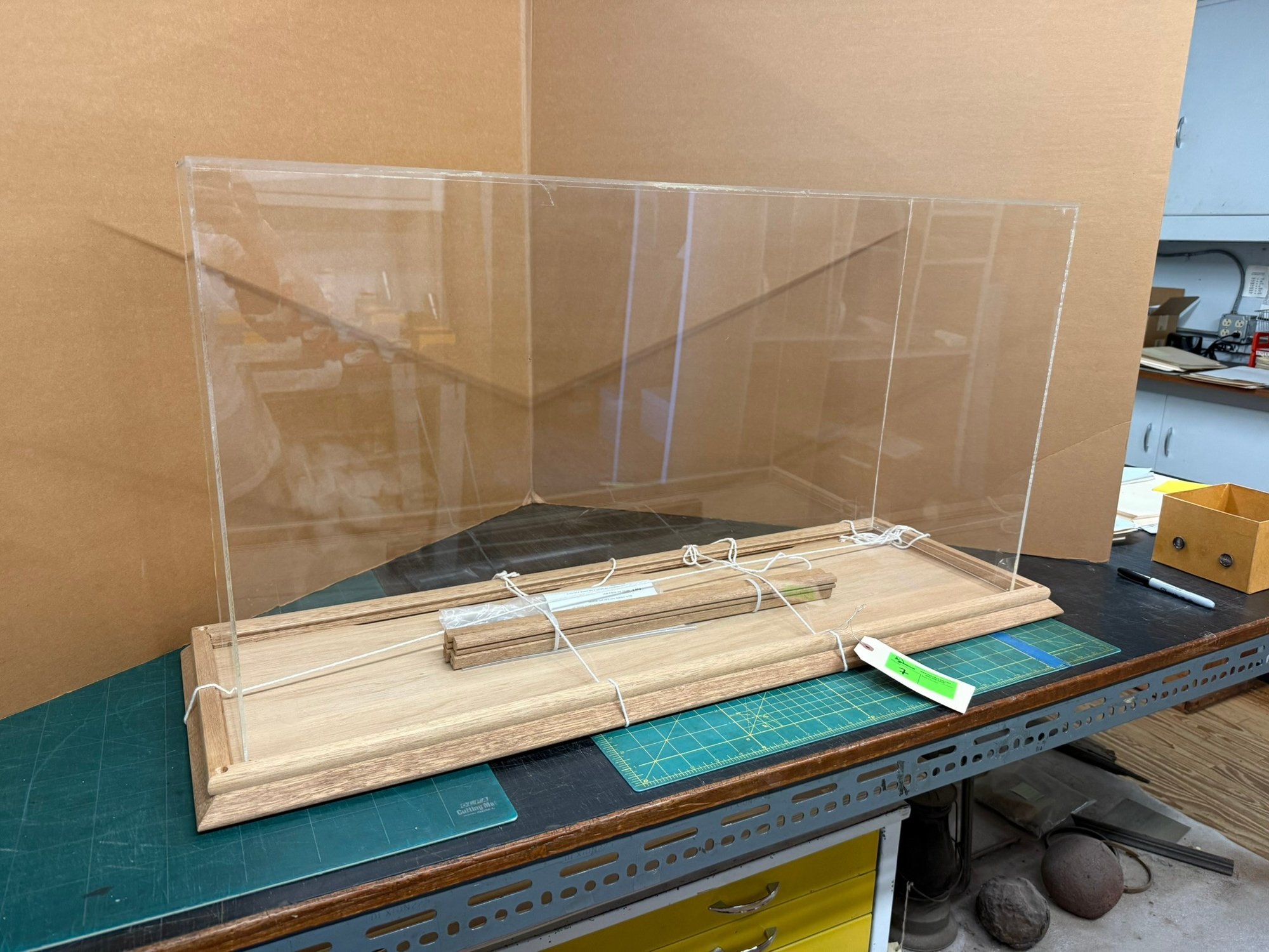 Display Case Kit, Plexi Glass, Need Work, 19"T X 38" W X 13.5" D #10990 ...