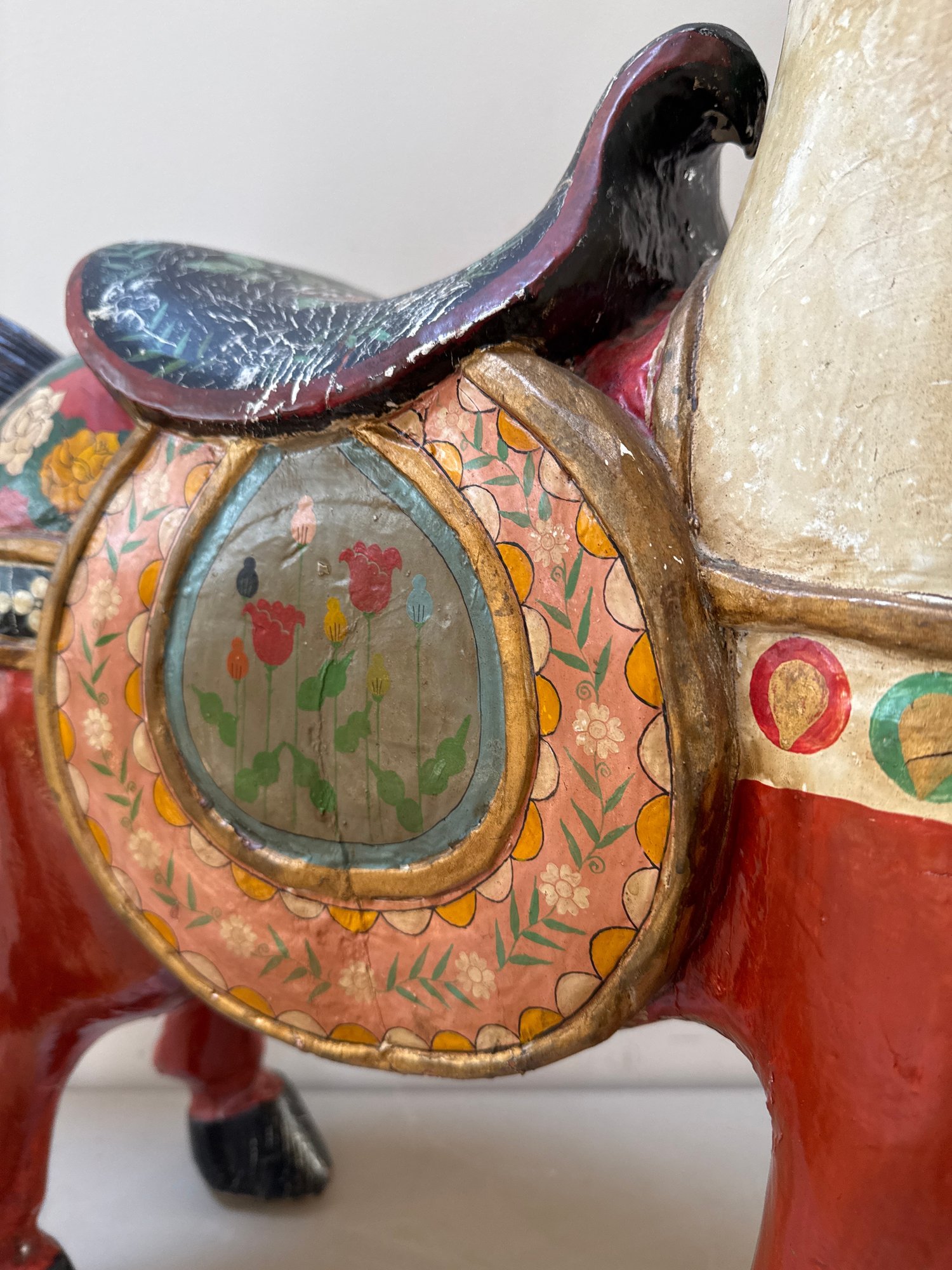 Antique Hand-painted And Decorated Wooden Horse Sculpture #6163 ...