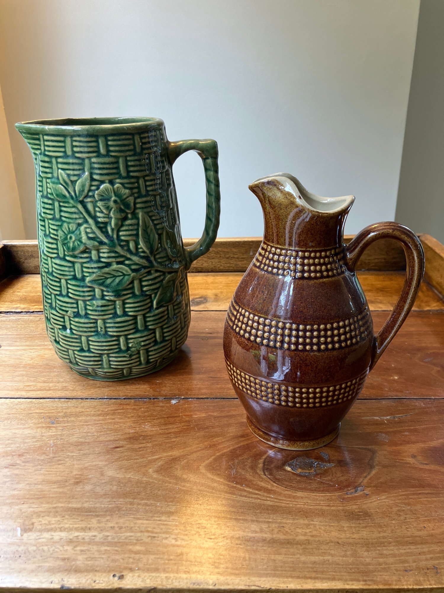 Two Pottery Pitchers #4759 | Auctionninja.com