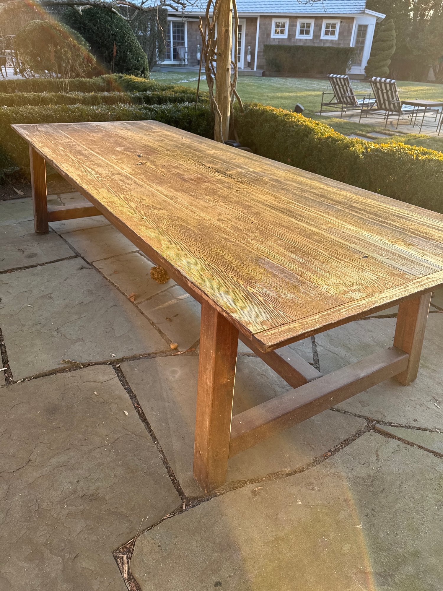 Wood Rustic Outdoor Dining Table #6354 | Auctionninja.com