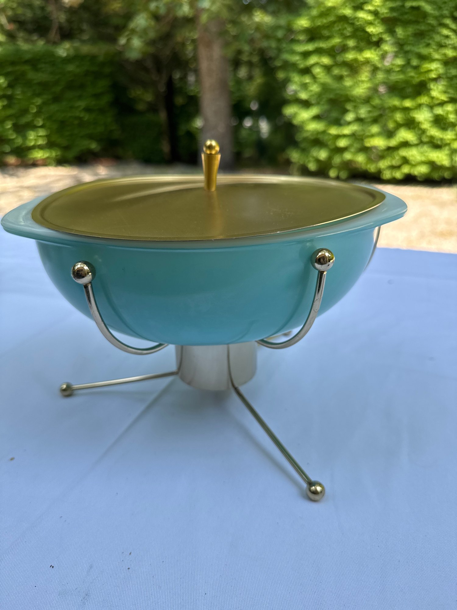Rare Pyrex UFO Atomic Turquoise Casserole And Warmer #6753 ...