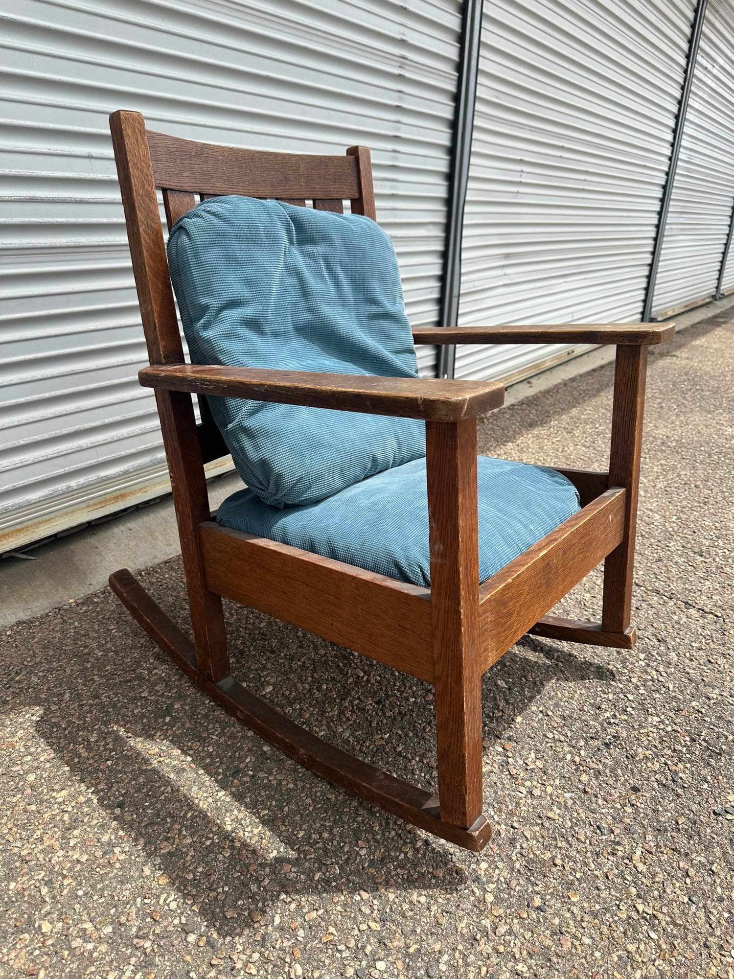Antique Mission Style Hardwood Rocking Chair With Cushions #16993 ...