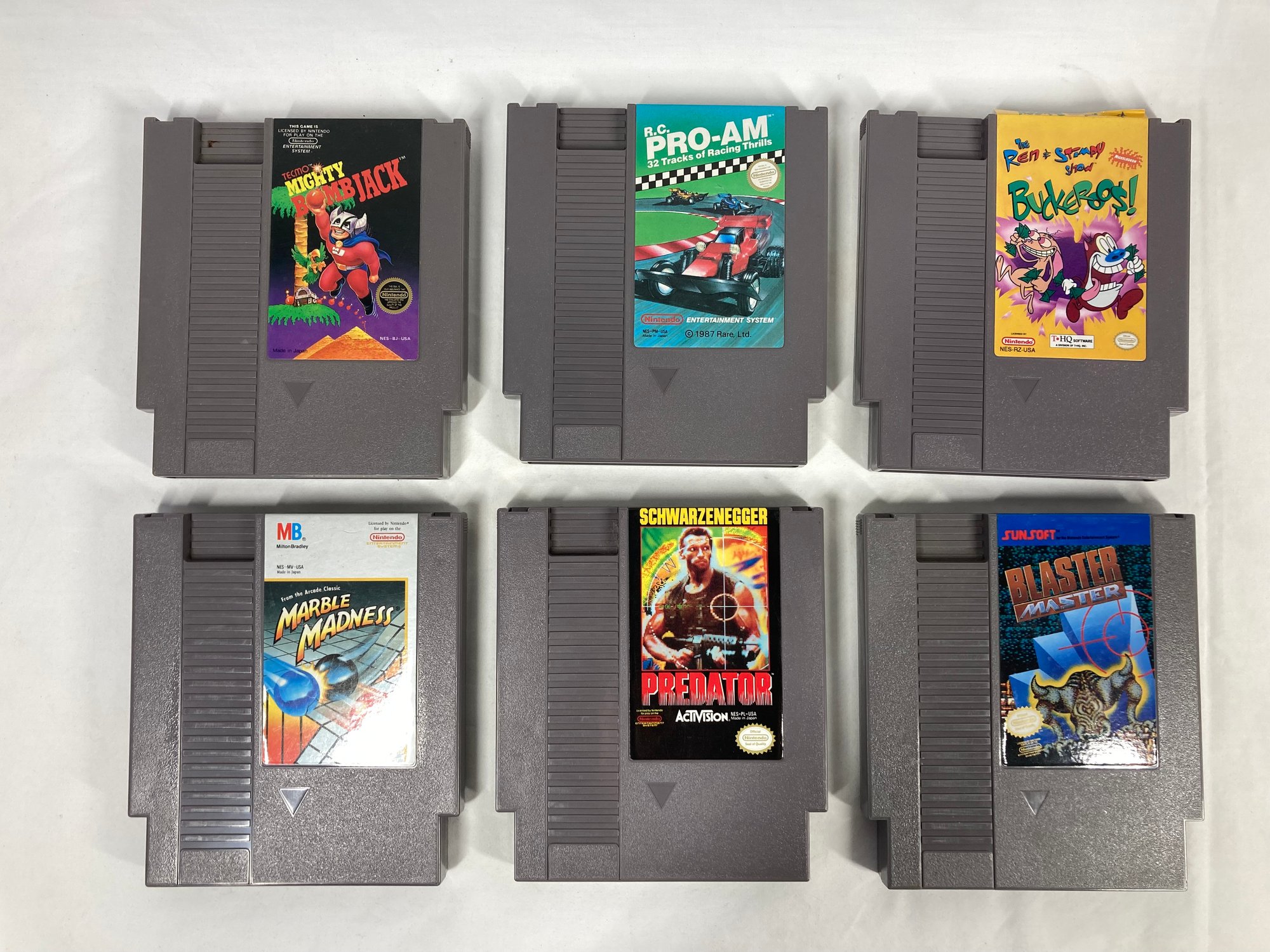Collection Of 6 First Generation Nintendo Games Featuring RC Pro-Am ...