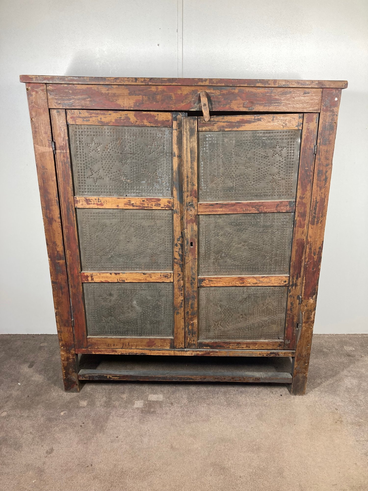Antique Wooden Pie Safe With Punched Tin Panels 46 Inches Tall And 39 ...