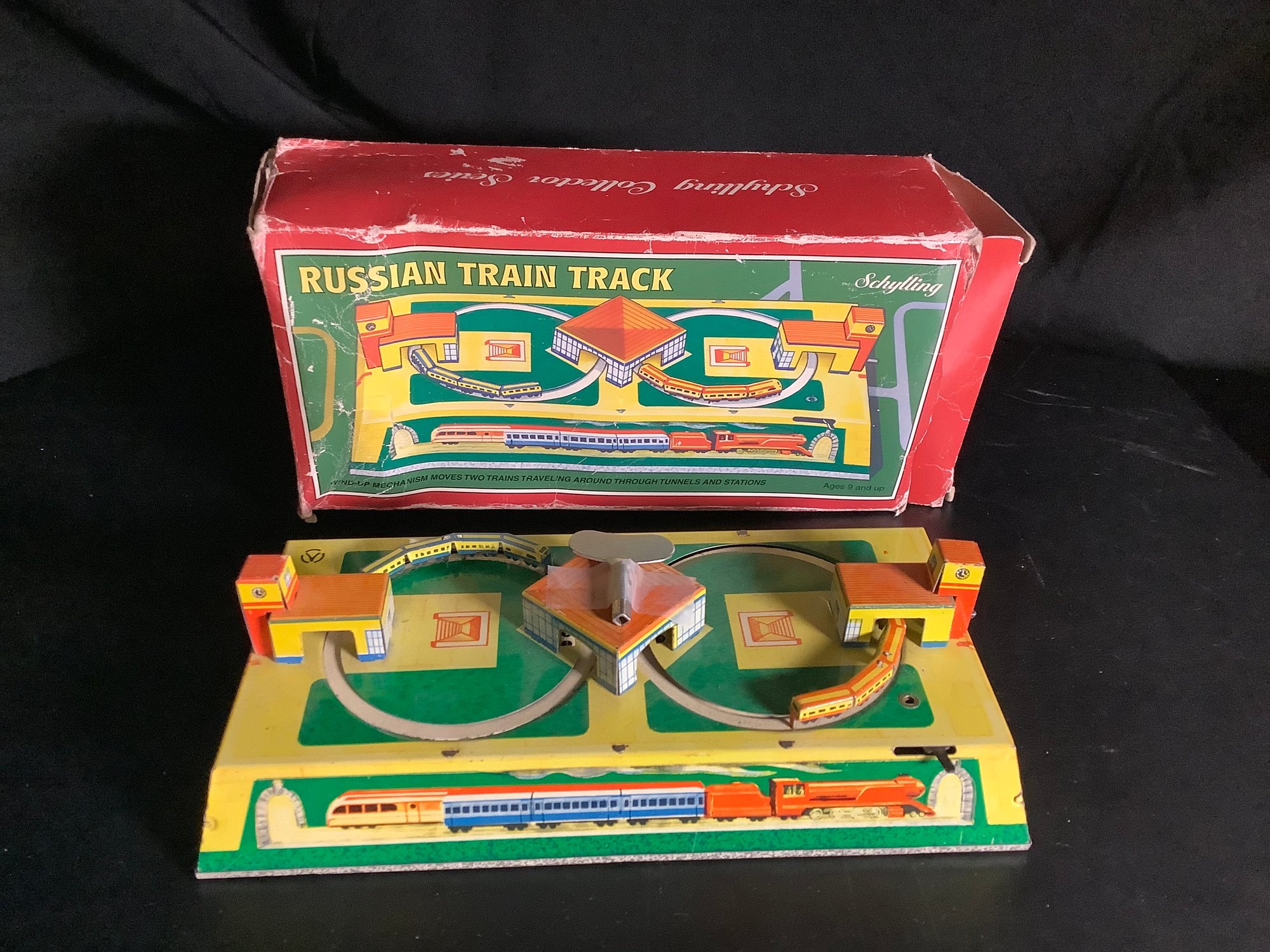 Vintage Schylling Russian Train Track Tin Windup Toy #15663 ...