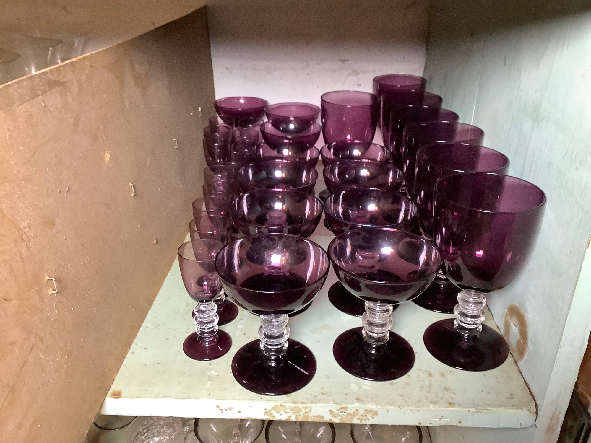 Set Of Light Amethyst Glassware #15884 | Auctionninja.com