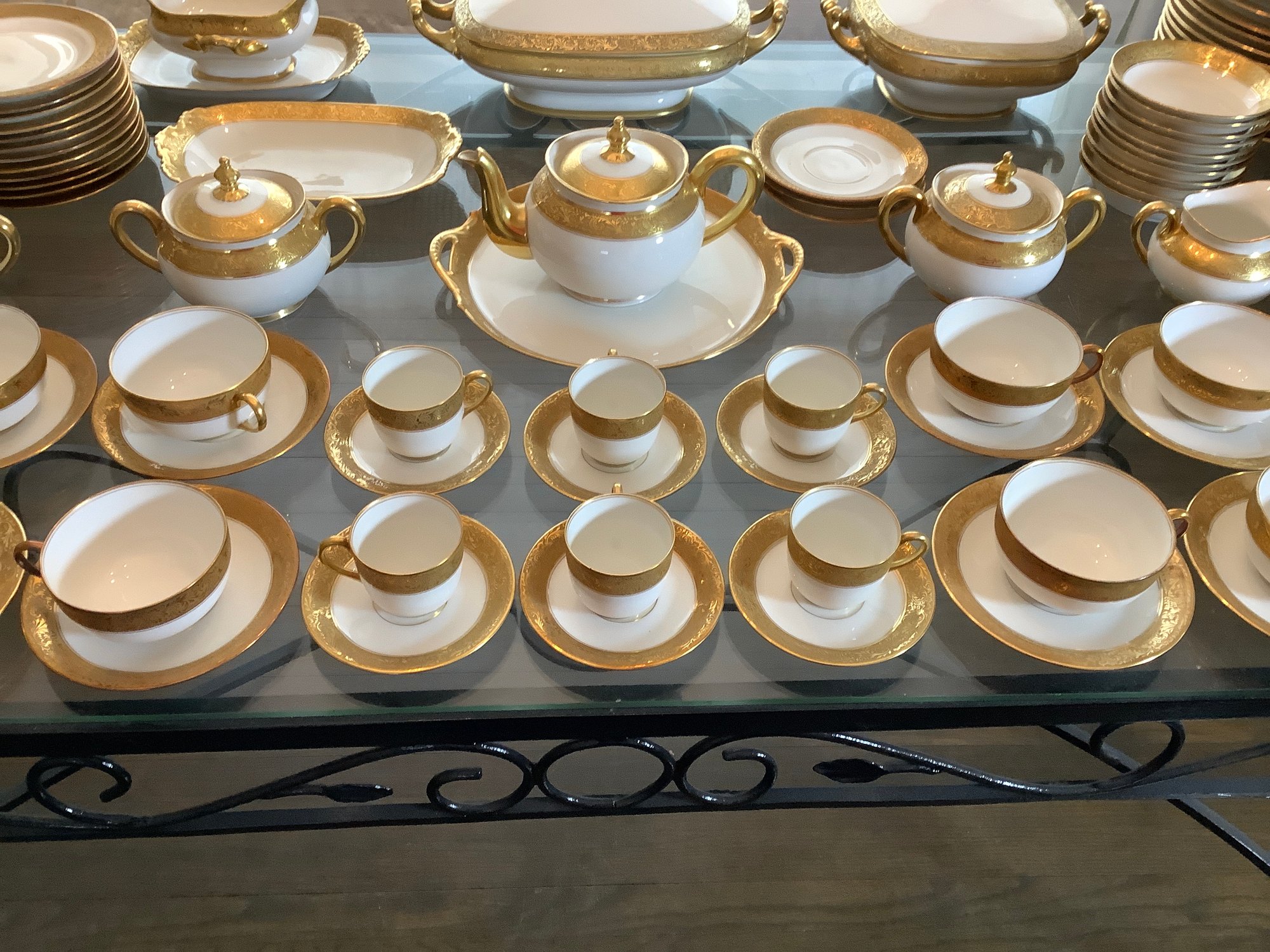 Antique China Set Vignaud Limoges Gold Edge Pattern VIG 28 #16207 ...