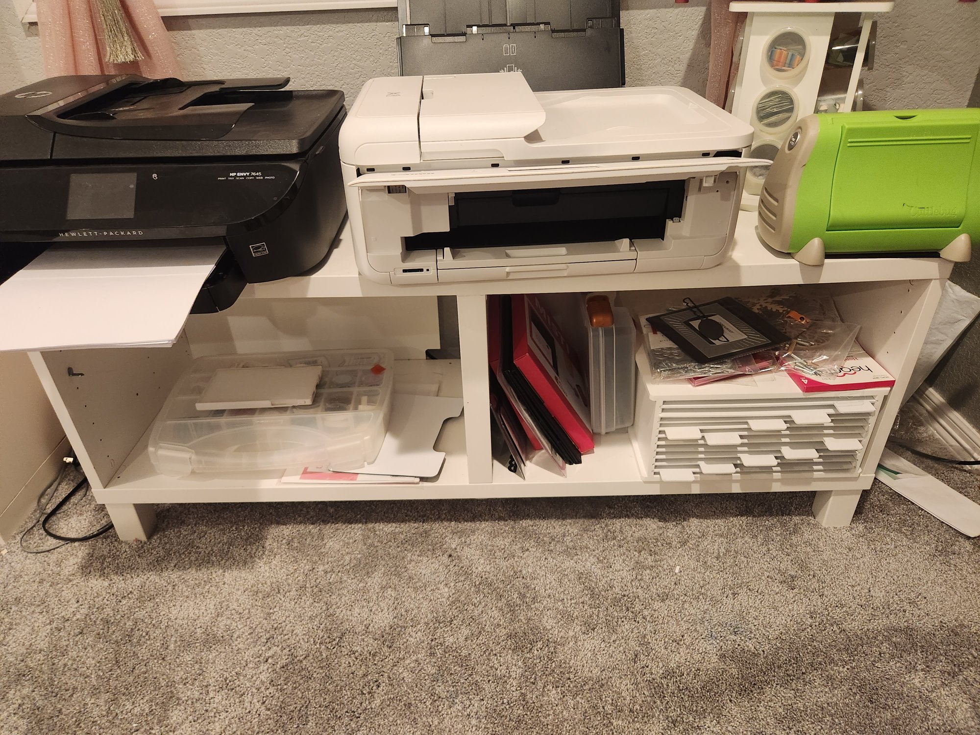 Ikea White Shelf, Shelving, Printer Stand, Cubby Storage, Versatile ...