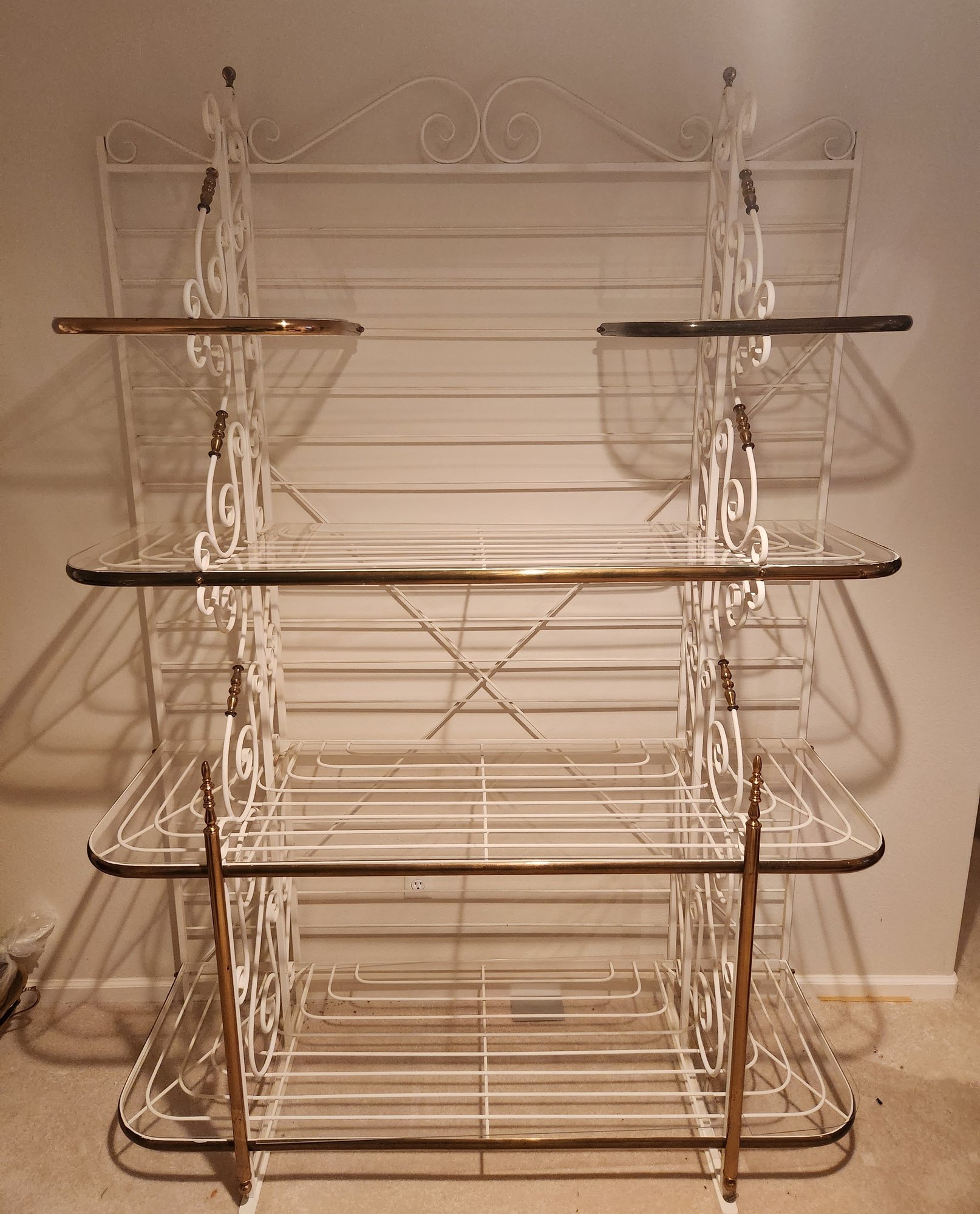 Gorgeous Large White Metal Baker's Rack, Vintage Furniture Storage ...