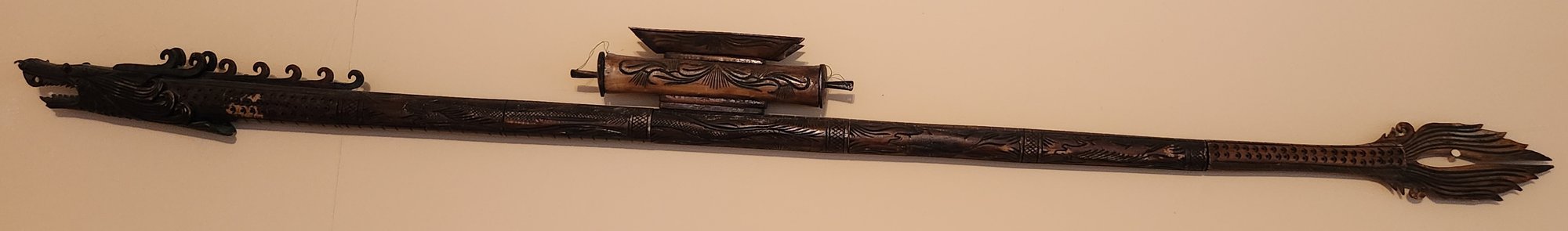 Antique Decorative Ceremonial Dart Gun, Carved Bone, Dragon Head ...