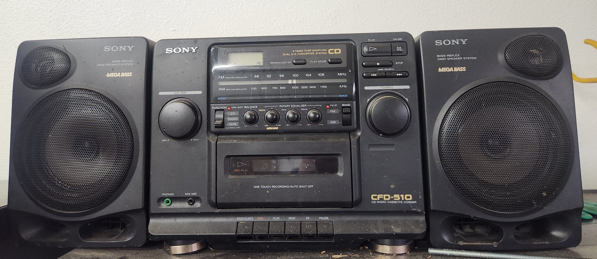 Sony CFD510 Mega Bass Portable Boom Box Stereo With Speakers - Audio ...