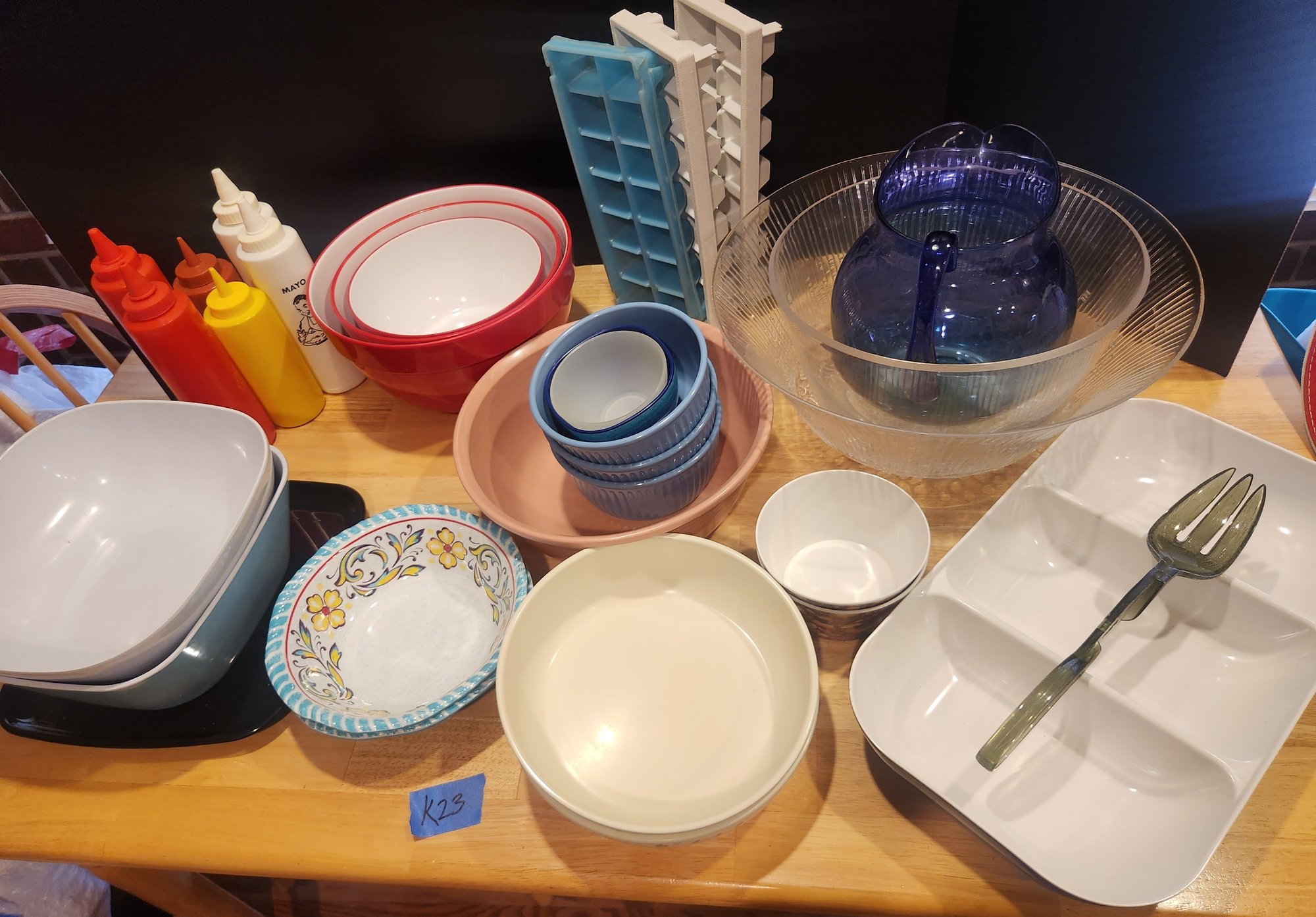 Acrylic Plastic Kitchen Serving Pcs: Bowls, Trays, Ketchup & Mayo ...