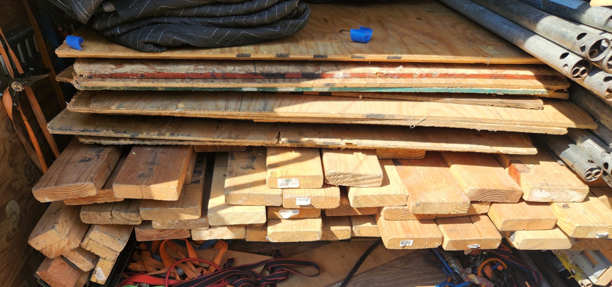 Building Materials: Variety Of Lumber & Plywood Sheets -sizes Vary ...