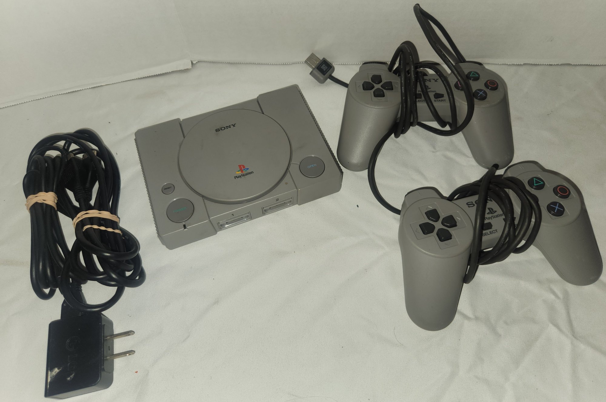 Sony Playstation Play Station Classic PS Power Cord & Two Controllers ...