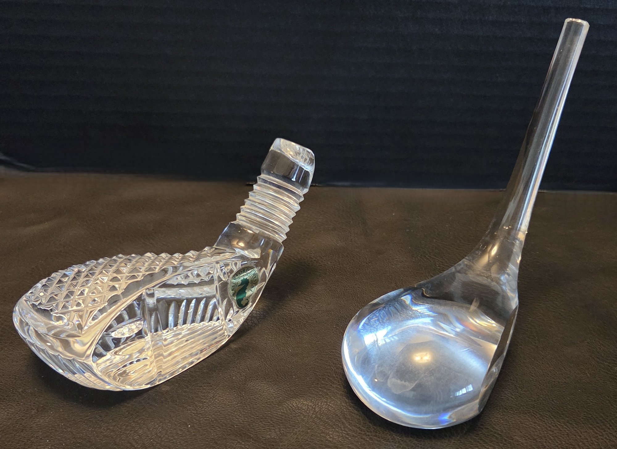 2 Crystal Golf Club Figurines: 1 Is Waterford Other Has No Maker's ...