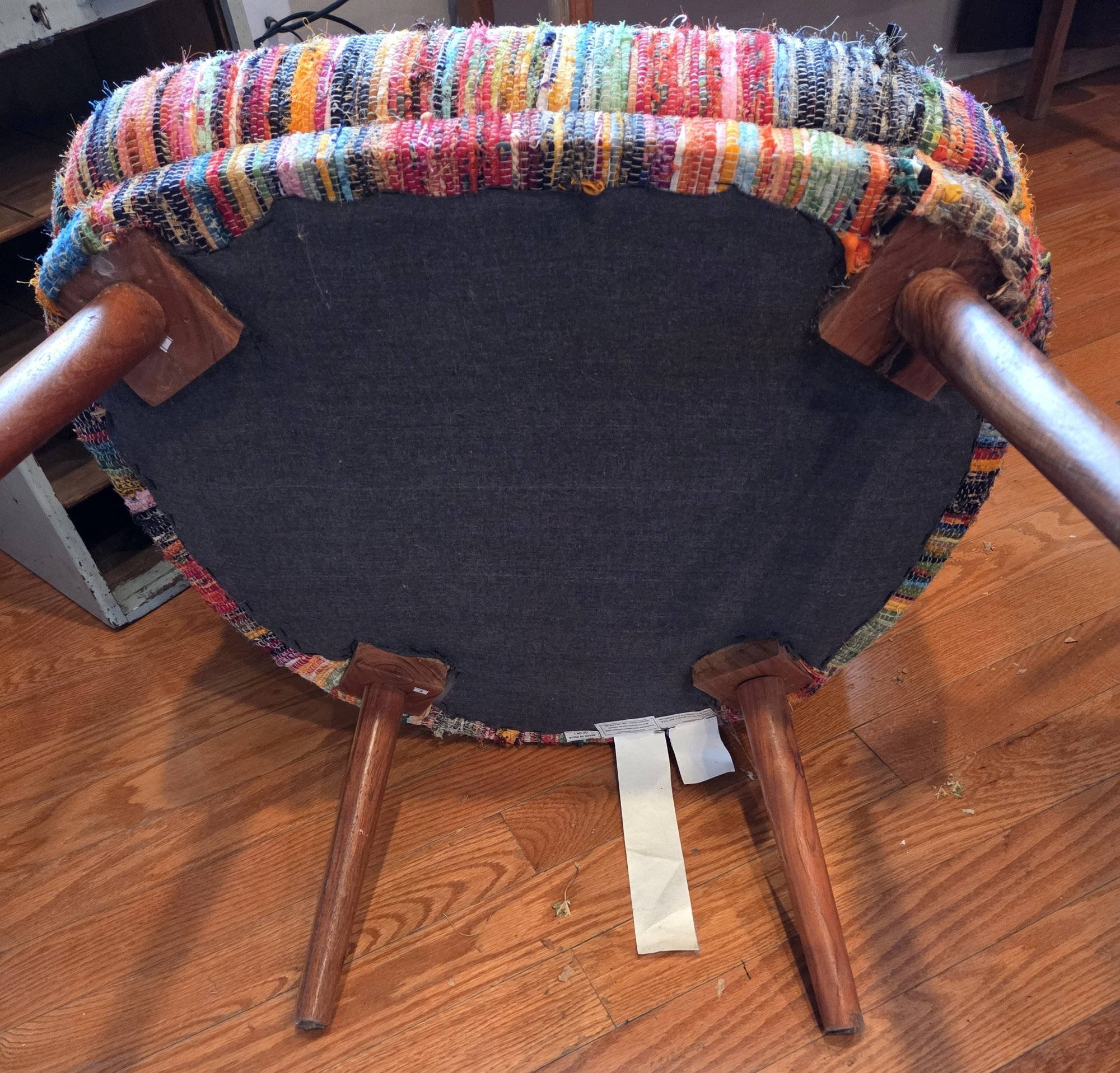 Multi-Color Chindi-Style Bohemian Inspired Accent Chair, Upholstered ...