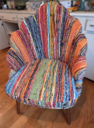 Multi-Color Chindi-Style Bohemian Inspired Accent Chair, Upholstered ...