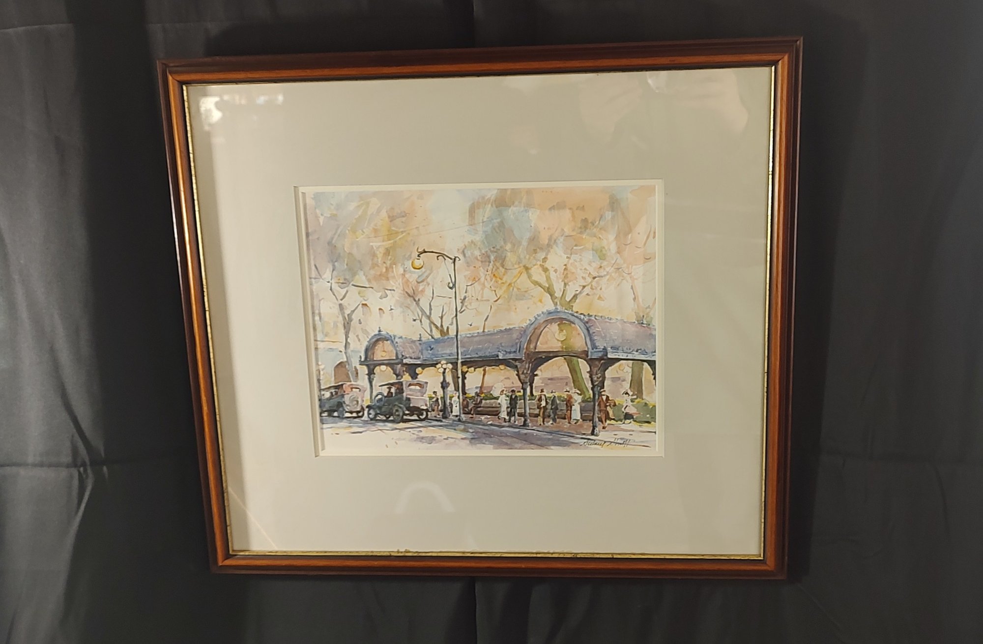 Sidney Shutt Signed Watercolor - "Sunny Seattle Afternoon - The Pergola ...