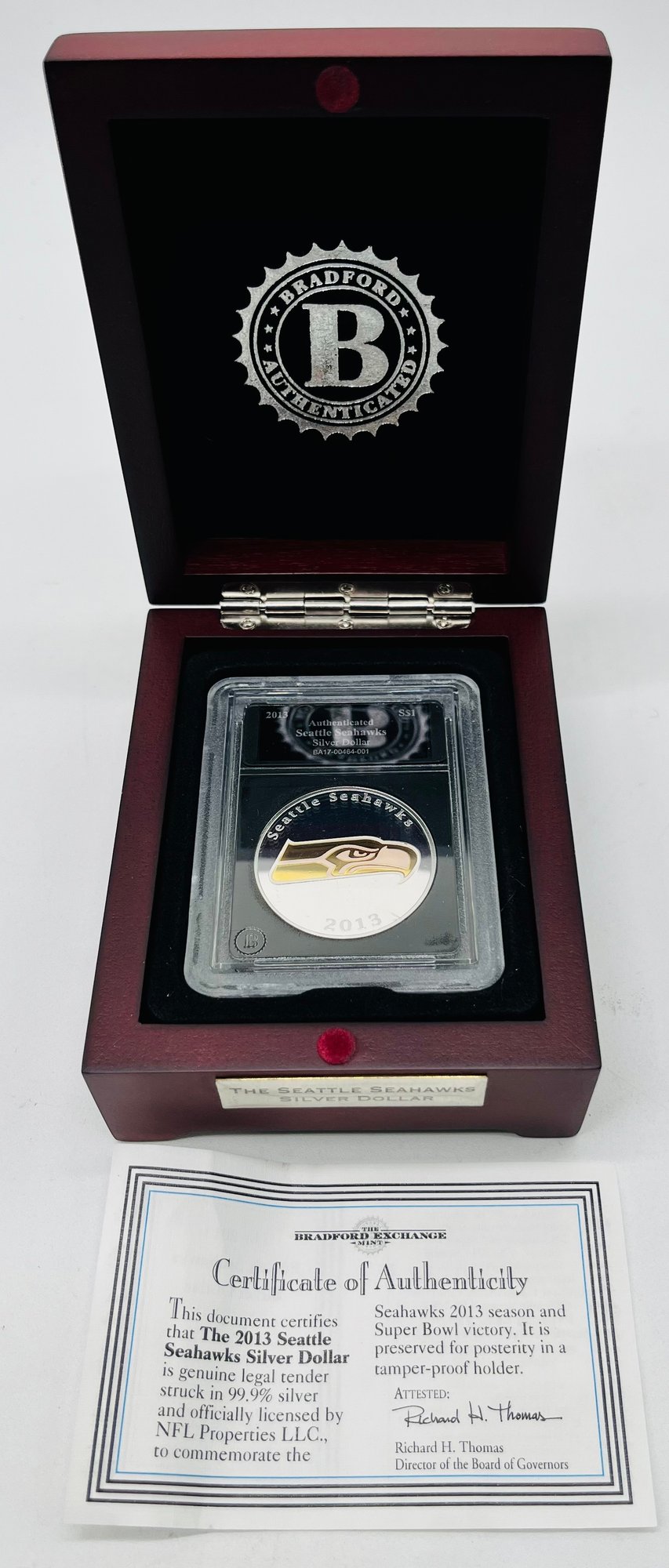 Authenticated 2013 Seattle Seahawks Fiji Silver Dollar #9532 ...