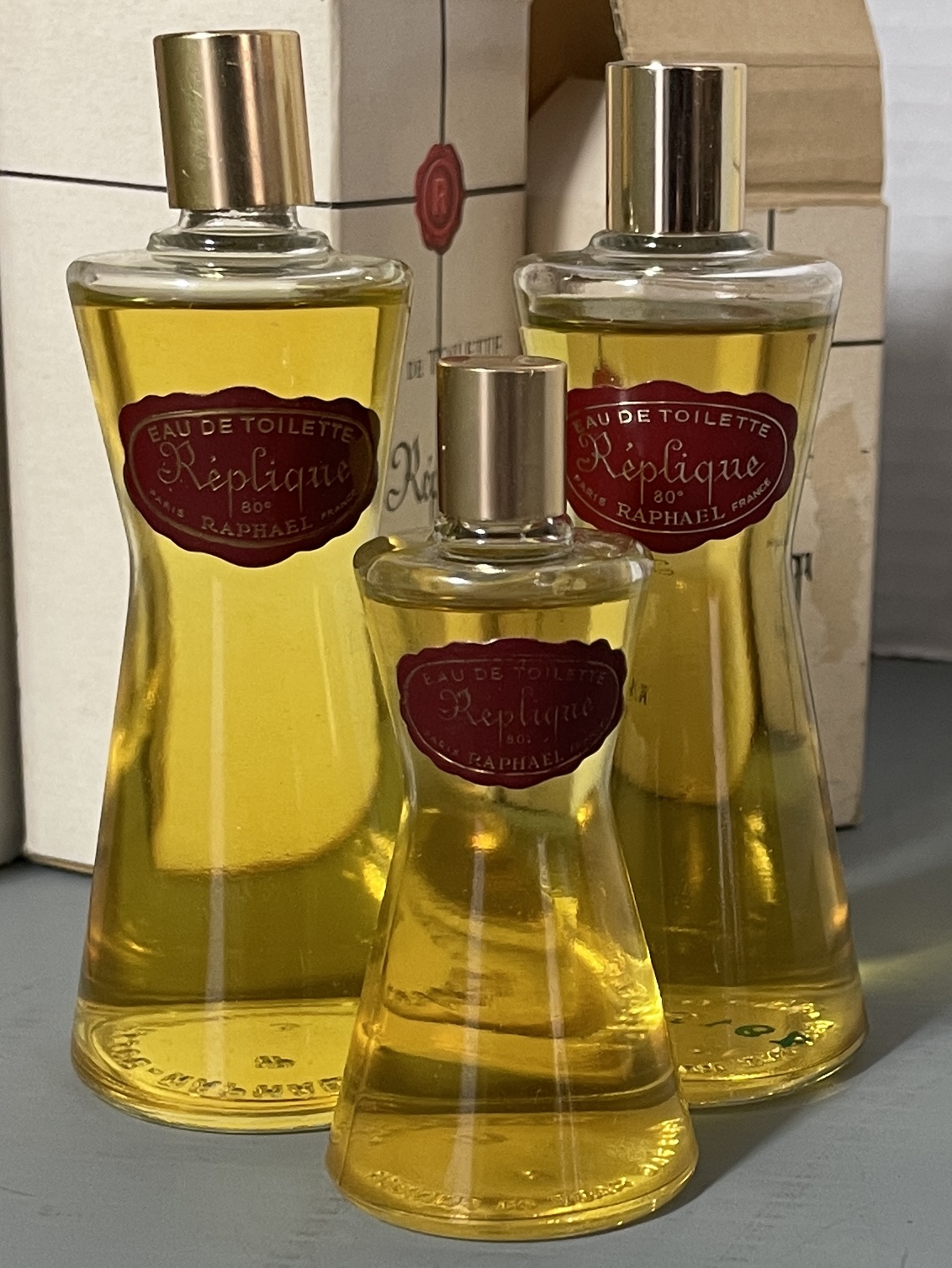 3 Vintage Bottles Of Rapheal Paris REPLIQUE Eau De Toilette - 2.0 Oz, 2 ...