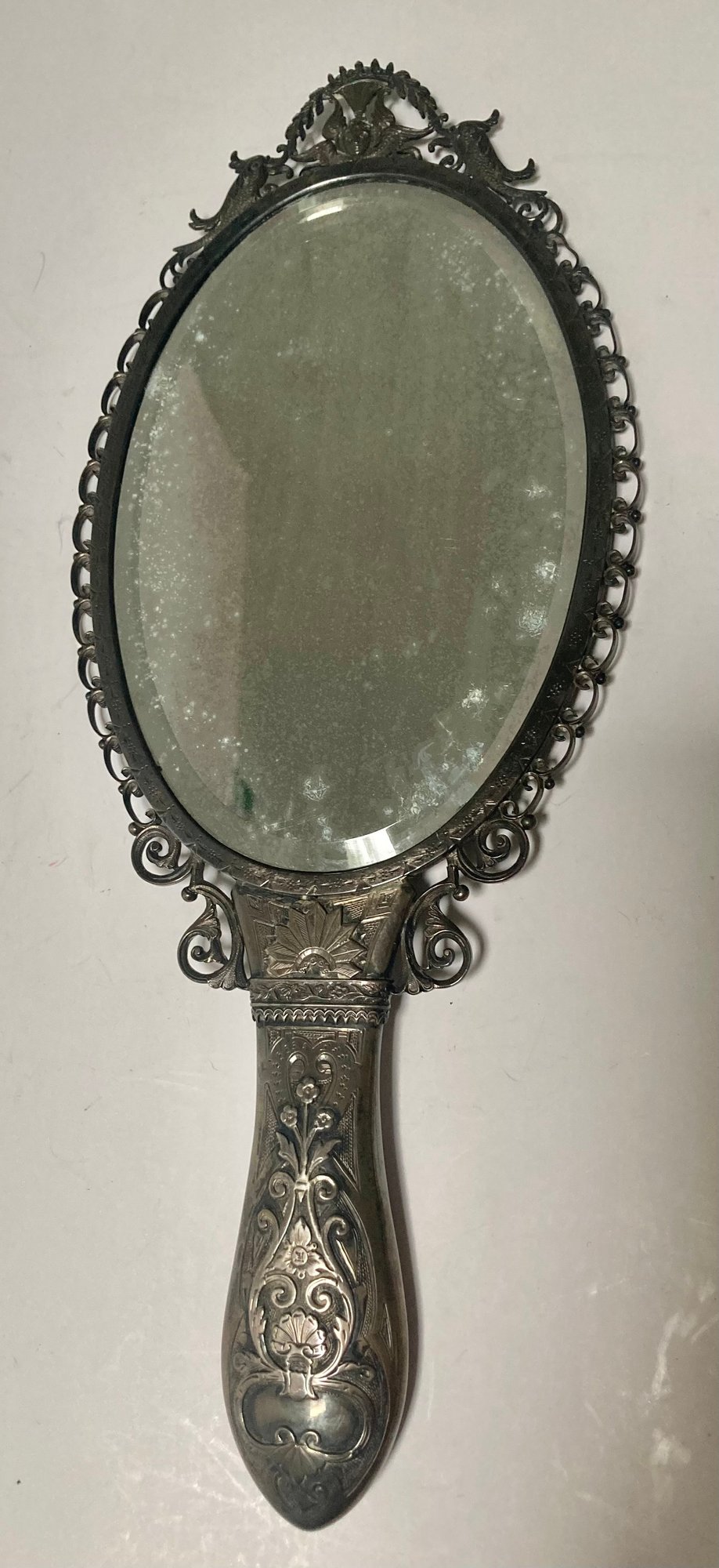 Beautiful Vintage Ornate Hand Mirror With Beveled Glass #3741 ...