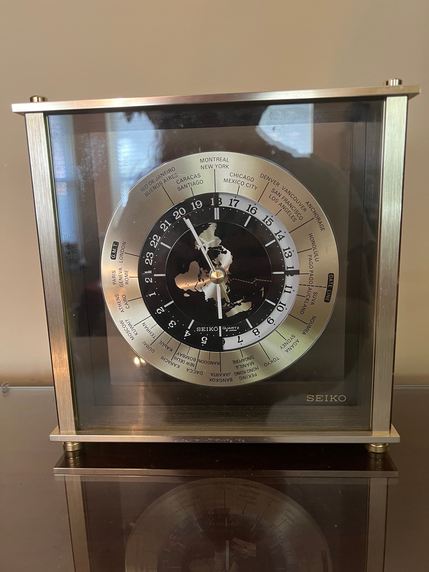 Vintage Clock Seiko Quartz World Time Zone #16358 | Auctionninja.com
