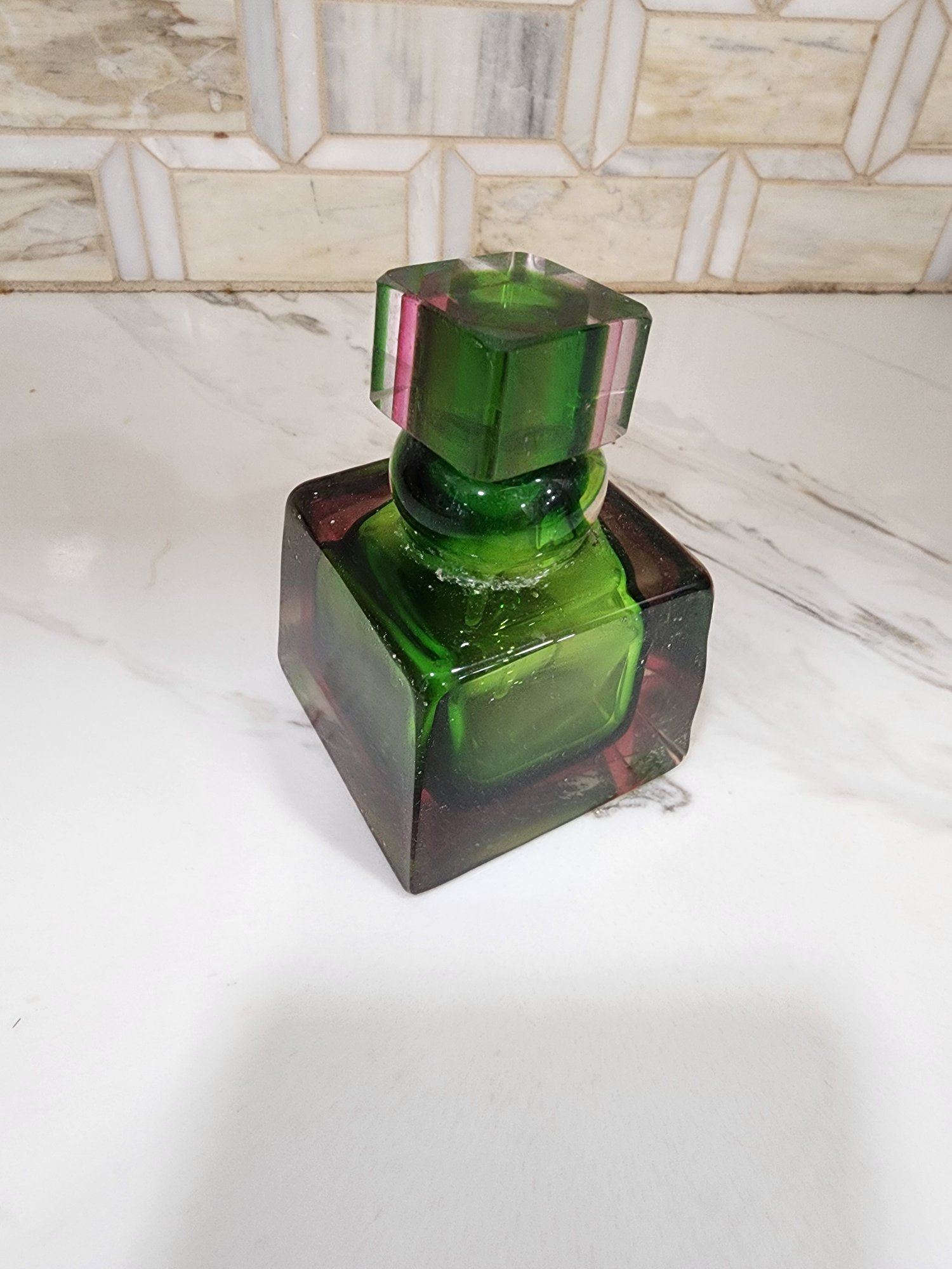 #151 Green To Purple Crystal Perfume Bottle. Beautiful! #18582 ...