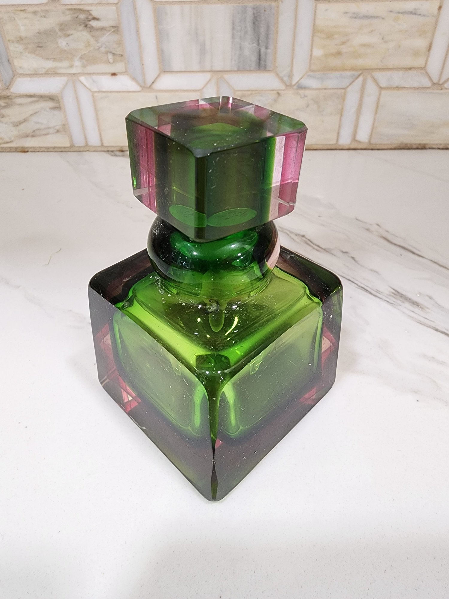#151 Green To Purple Crystal Perfume Bottle. Beautiful! #18582 ...