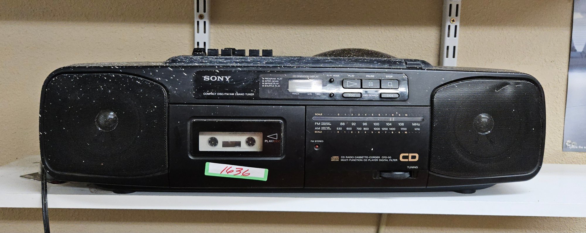 Sony Boom Box With AM / FM, Cassette, And CD Player Out Of Garage #1636 ...