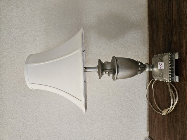 Nice Weighted Silver Tone 3 - Way Switched Lamp With What Appears To Be ...