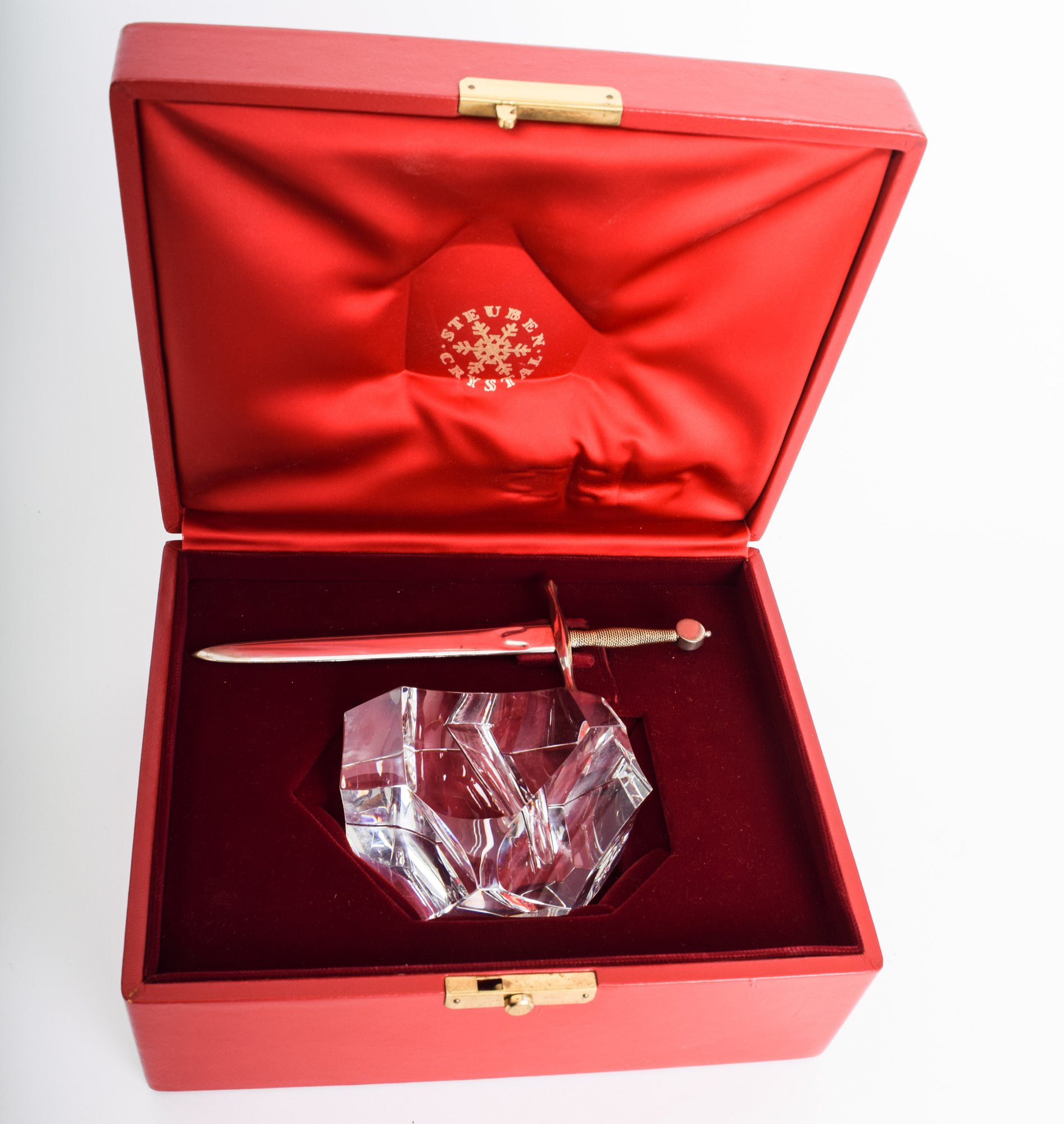 Steuben Excalibur Paperweight Letter Opener Set In Box #1519 ...