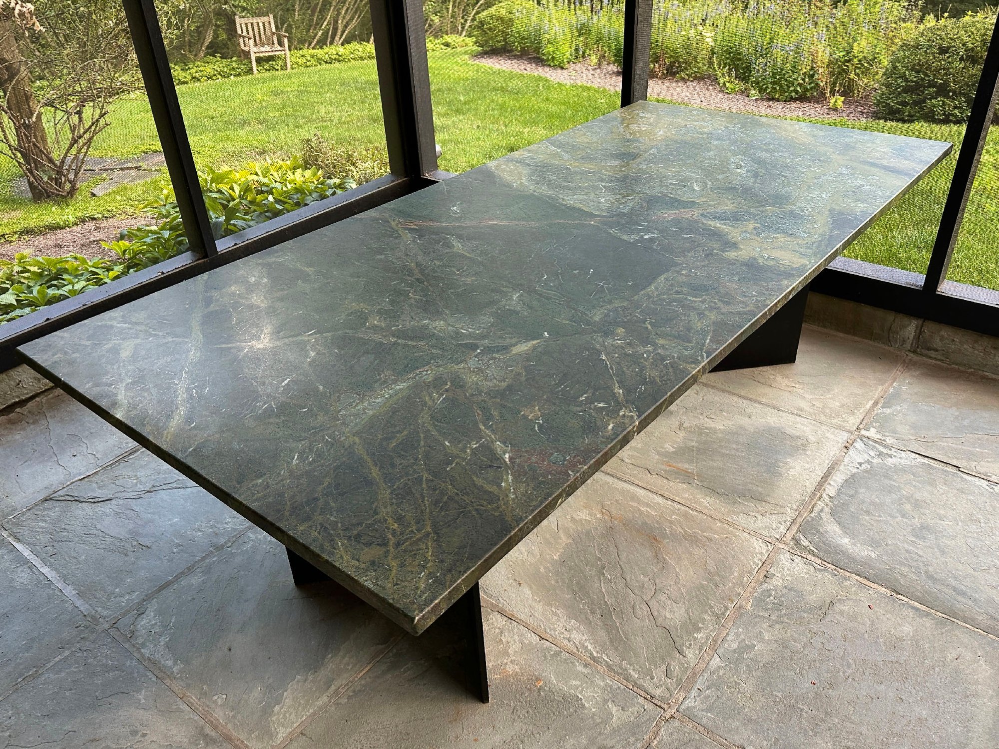 Minotti Wedge Dining Table In Verde Fantastico Marble #1496 ...