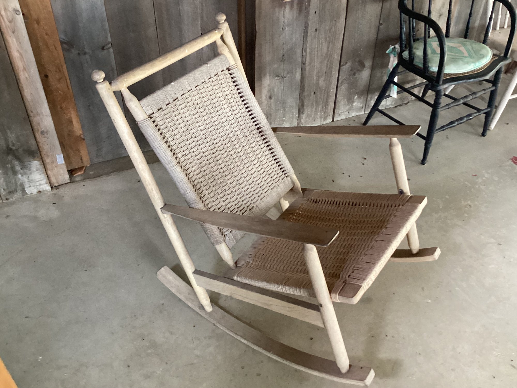 MCM Weathered Rocking Chair #3430 | Auctionninja.com