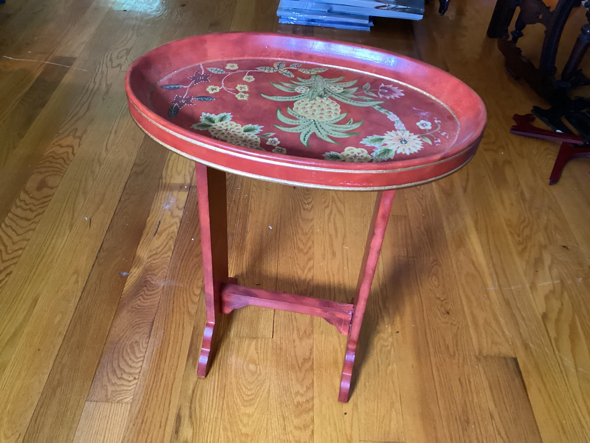 Williamsburg Collection Red Painted Side Table #3540 | Auctionninja.com