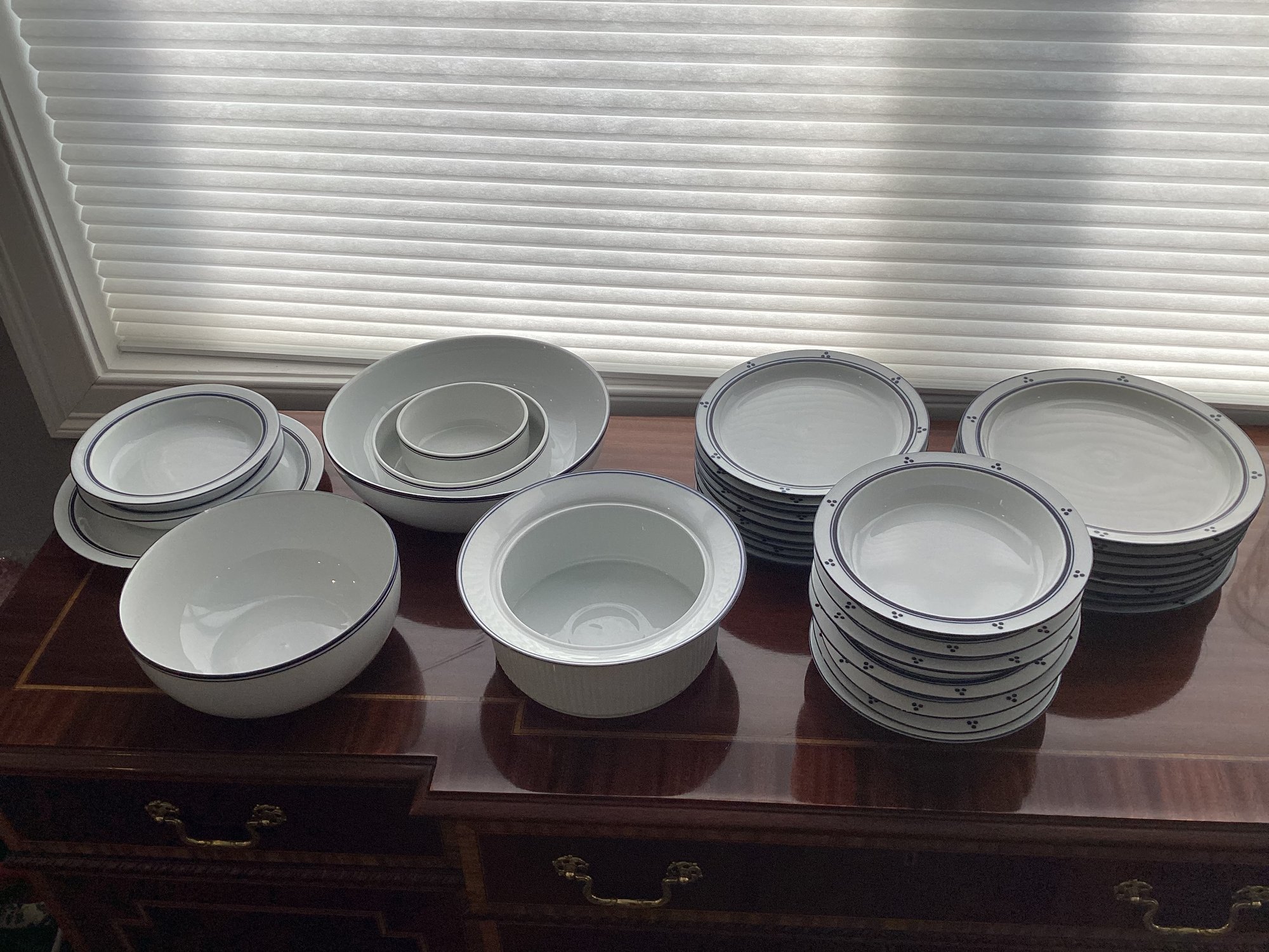 Large Set Of Blue And White Dansk Bistro Dinnerware #3755 ...