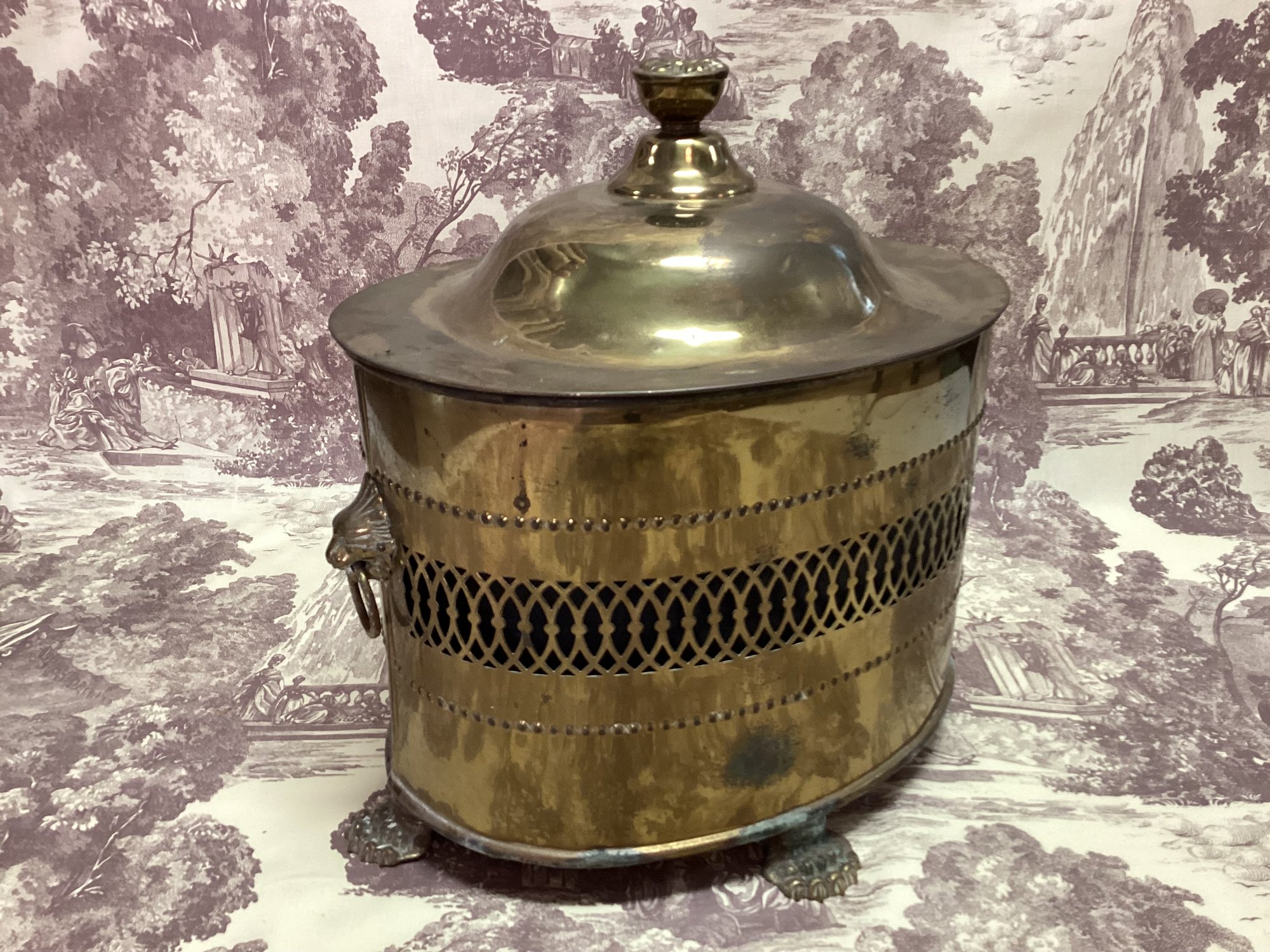 Brass Covered Regency Style Coal Bucket #3836 | Auctionninja.com