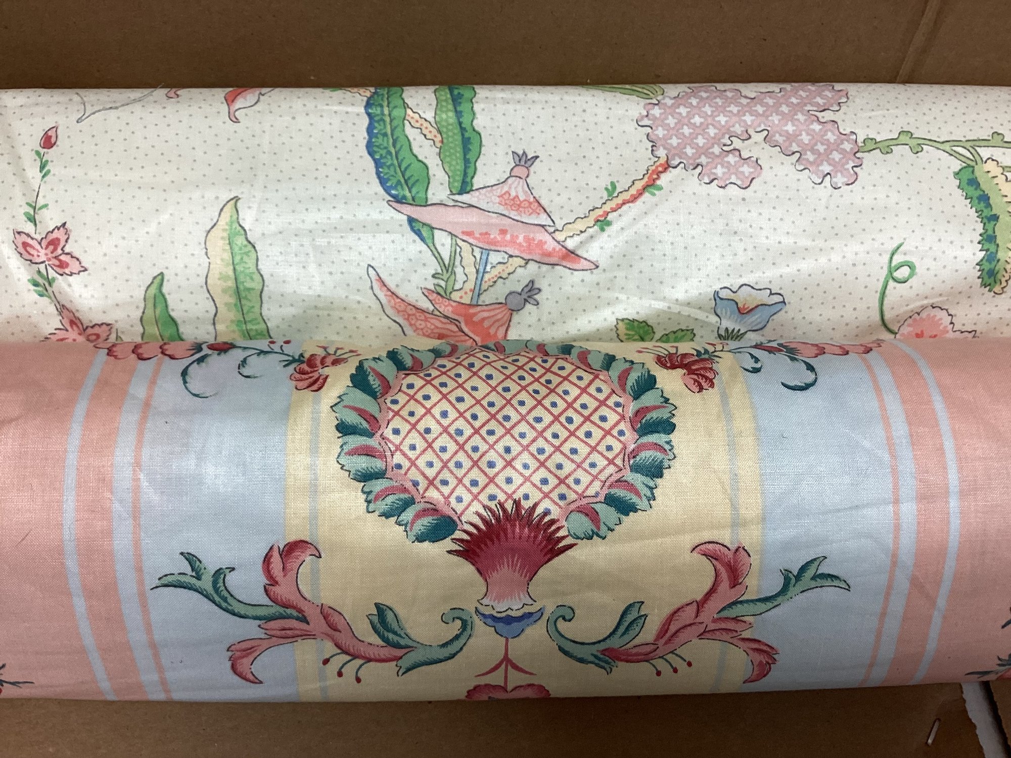 Two Bolts Of Fabric Jay Yang Museum Reproduction Chintz #4223 ...