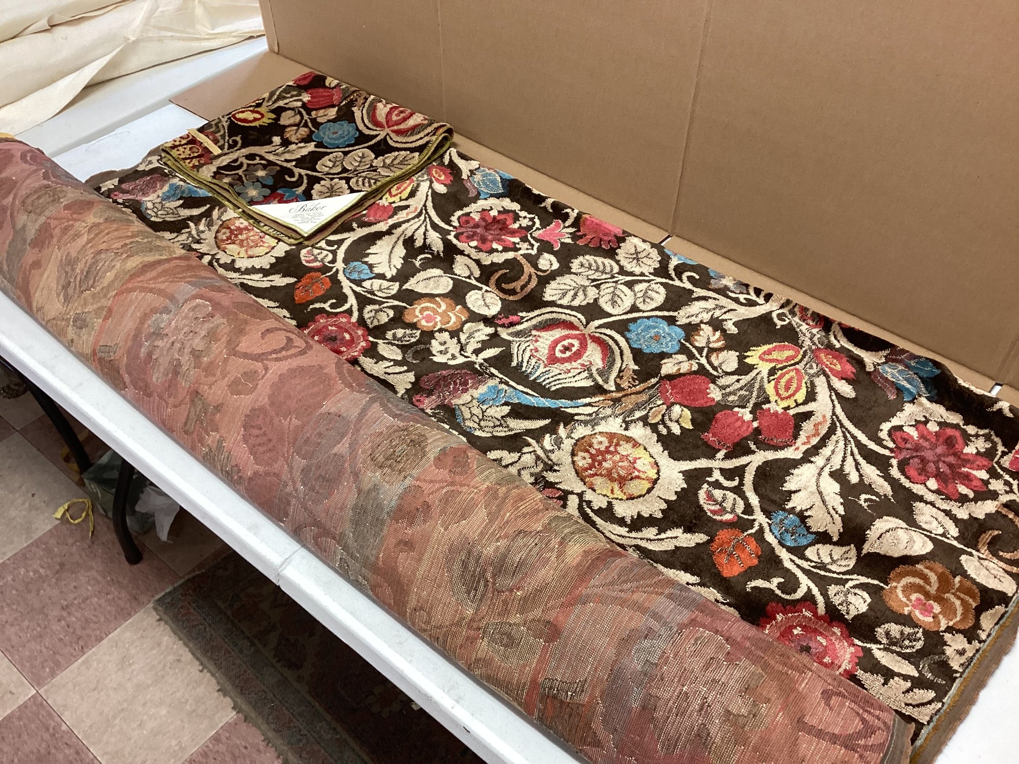 Large Bolt Baker Pattern "Tuilleries Brown" Fabric #4239 | Auctionninja.com