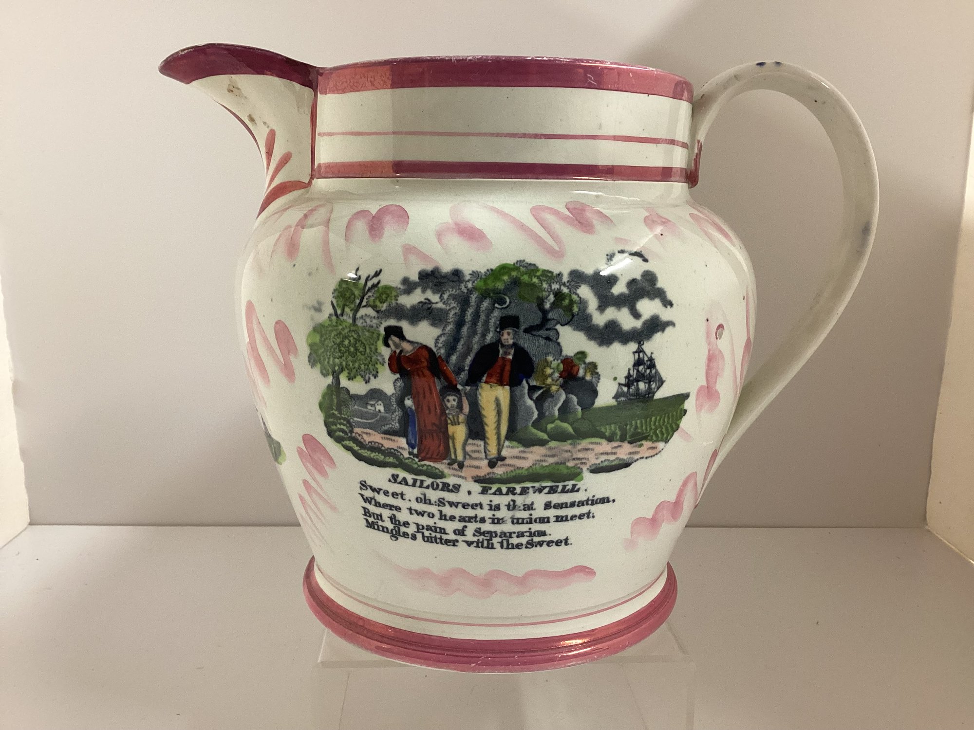 SAILOR'S FAREWELL Sunderland Luster Jug CA1825 #4430 | Auctionninja.com