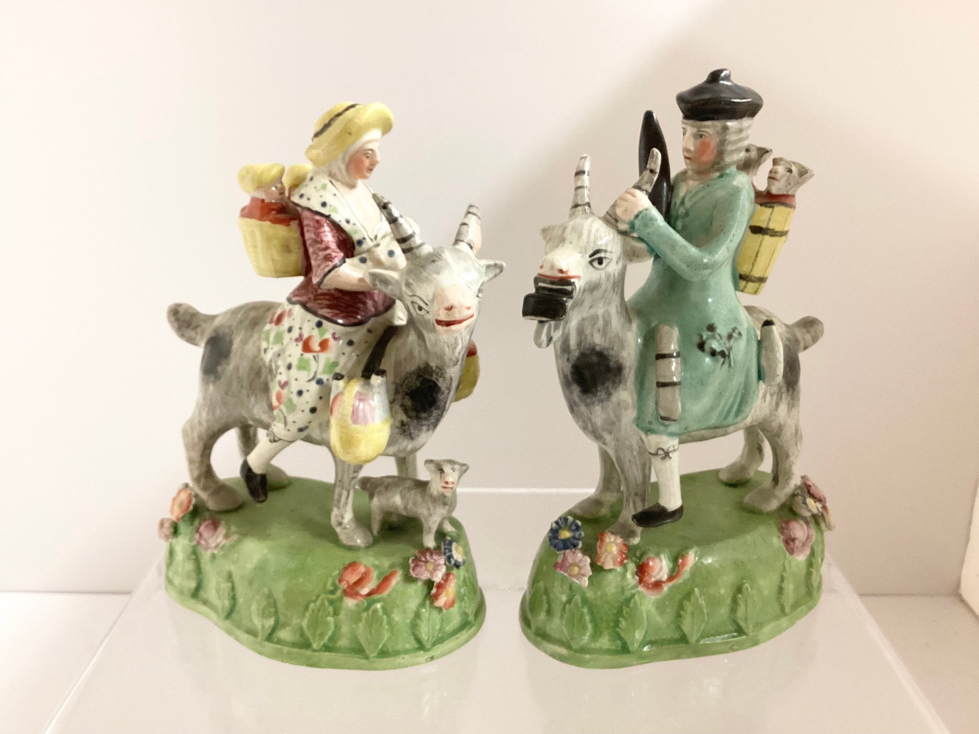 Rare Pair Sherratt WELSH TAILOR AND HIS WIFE Staffordshire Figures ...