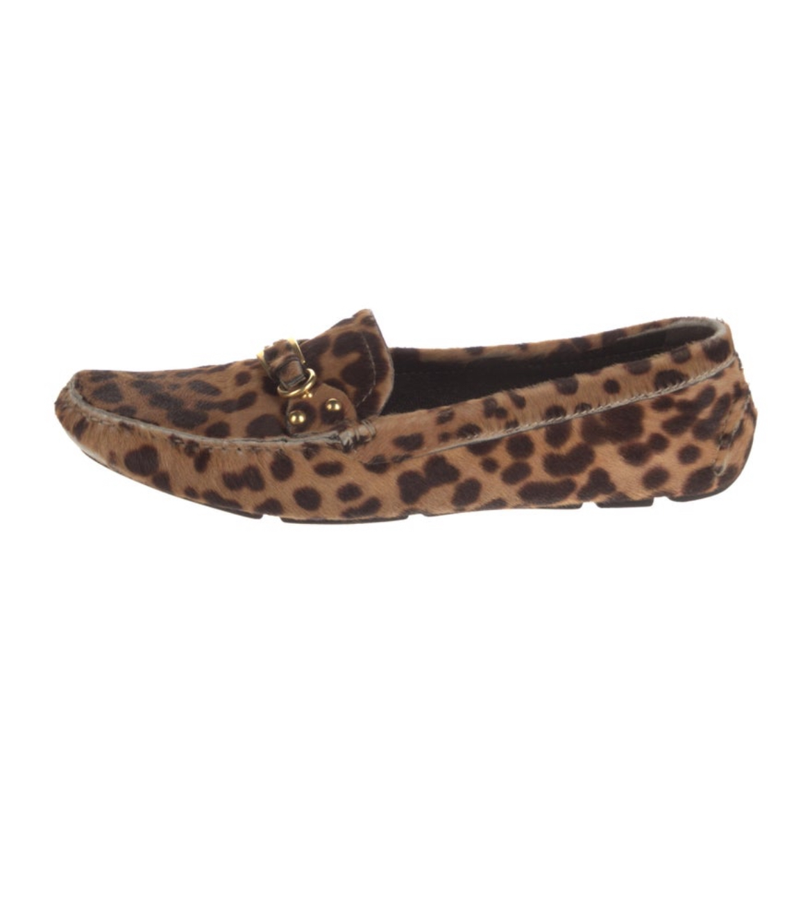 Ladies Prada Leopard Animal Print Loafers #2499 | Auctionninja.com